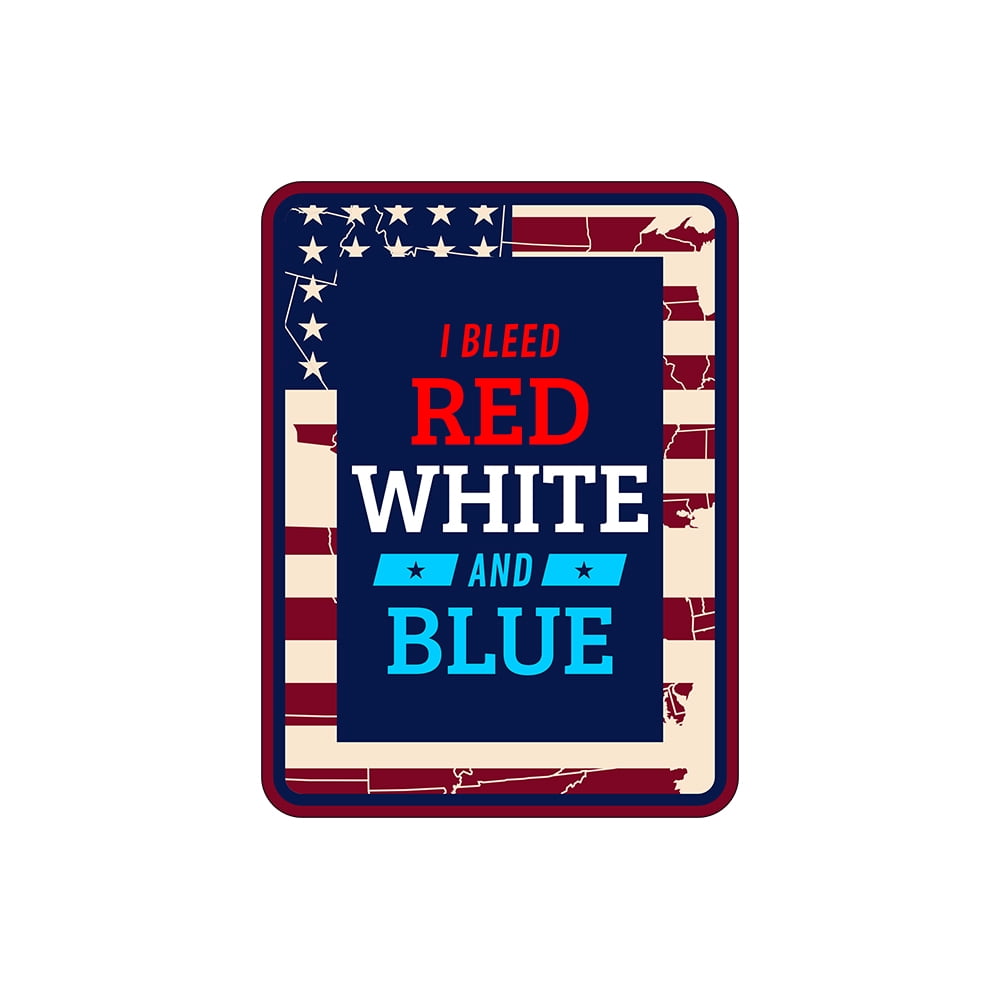 Portrait Round Plus I Bleed Red White and Blue Wall or Door Sign ...