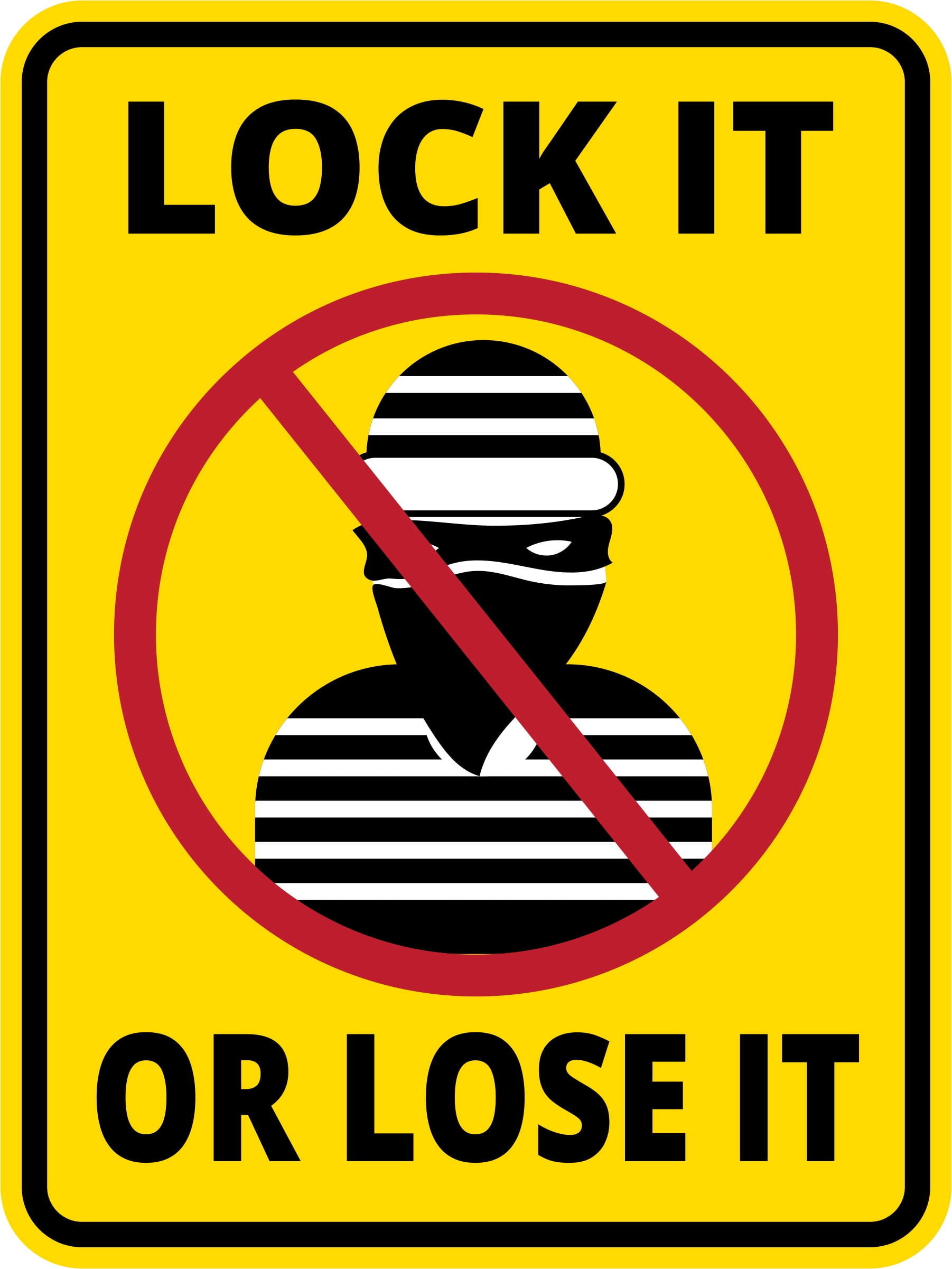 Portrait Round Plus Lock It Or Lose It Wall or Door Sign | Health And ...