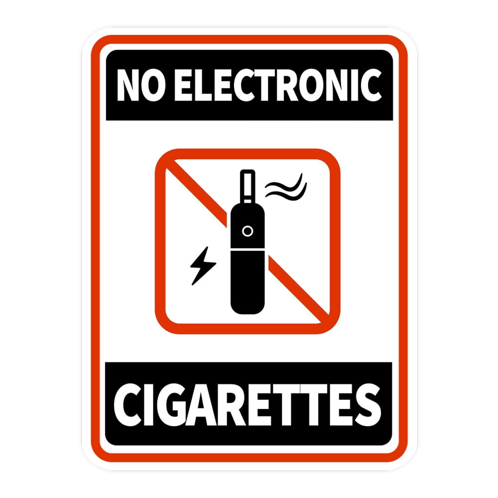 Portrait Round Plus No Electronic Cigarettes Wall or Door Sign ...