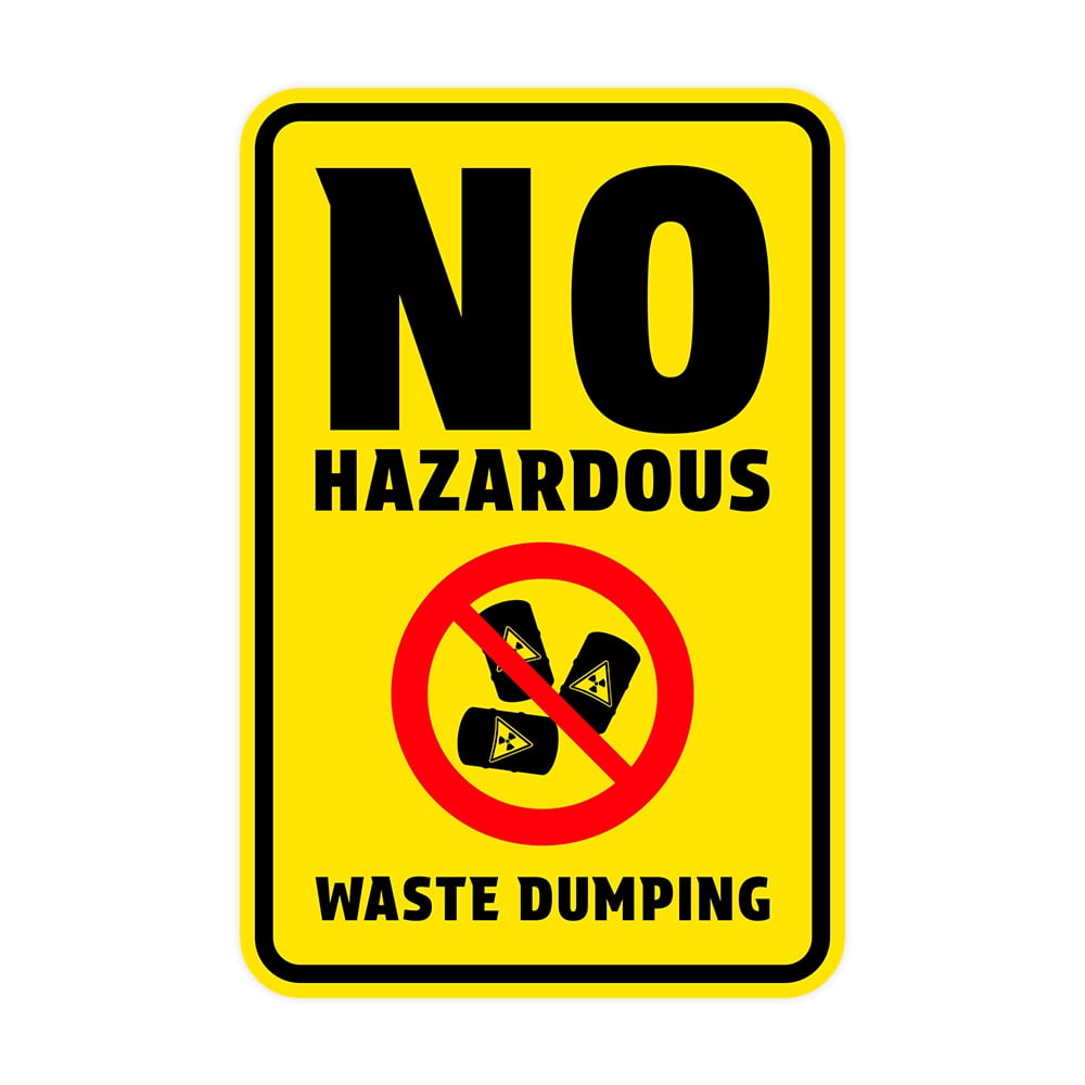 Portrait Round Plus No Hazardous Waste Dumping Wall or Door Sign | No ...