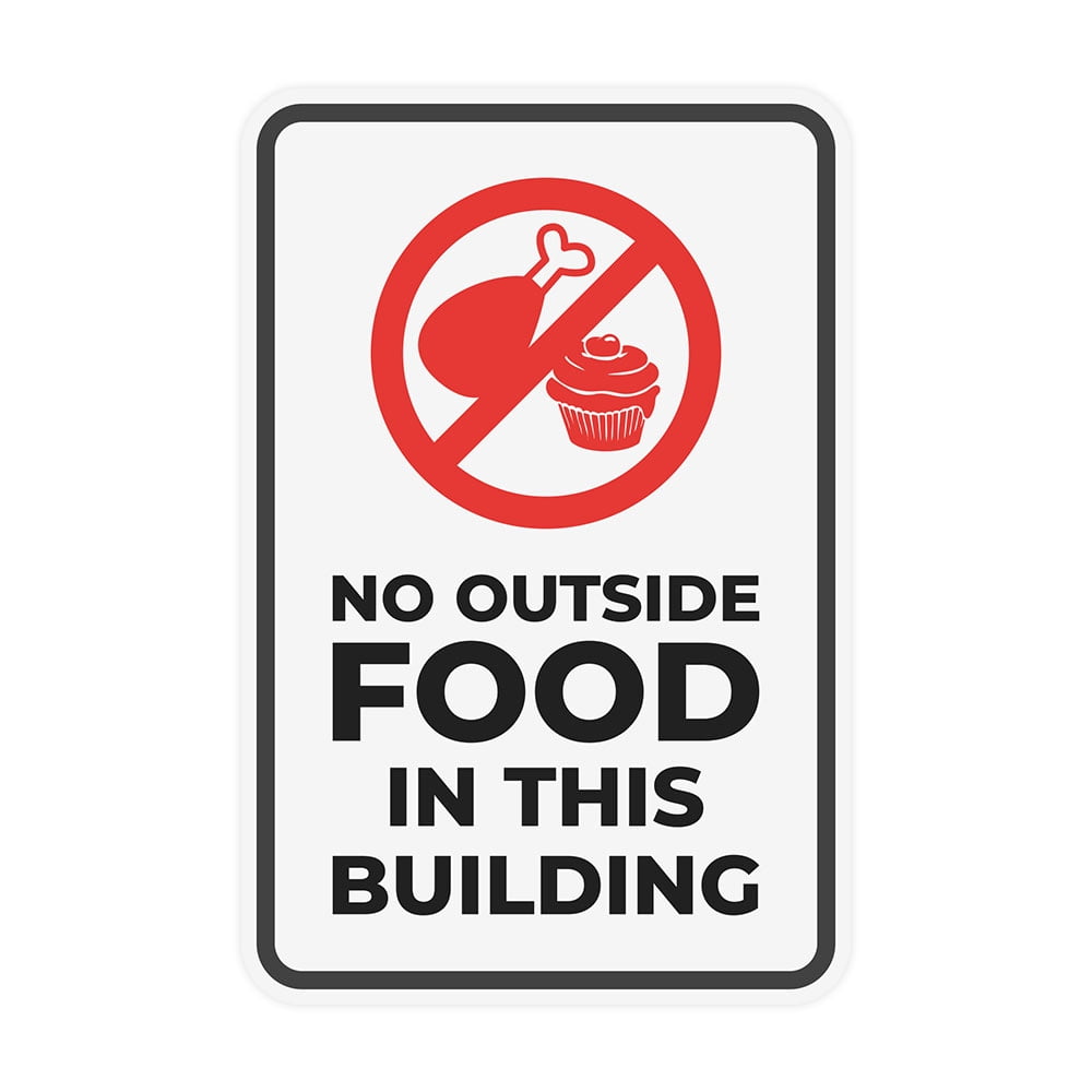 Portrait Round Plus No Outside Food In This Building Wall or Door Sign ...