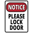 Portrait Round Plus Notice Please Lock Door Wall or Door Sign | Health ...