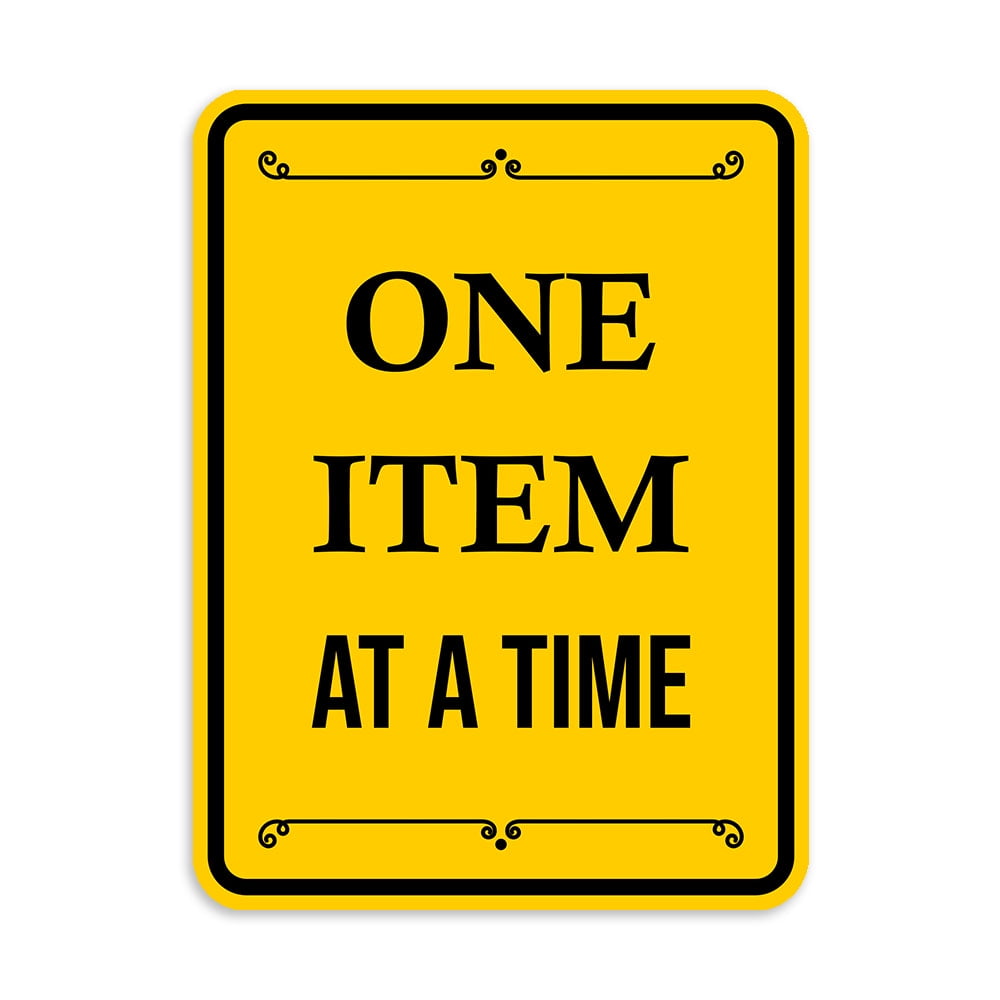 Portrait Round Plus One Item at a Time Wall or Door Sign | Public Shop ...