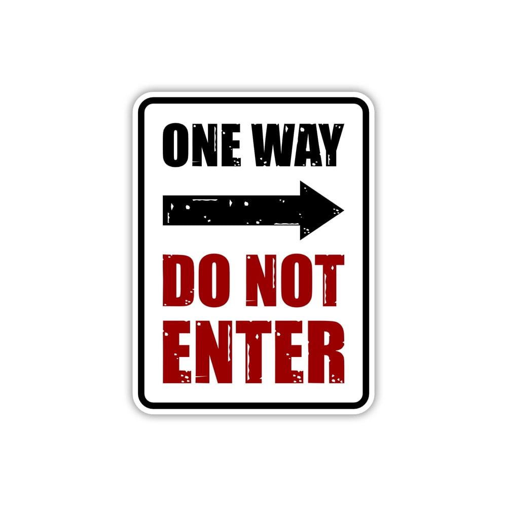 Portrait Round Plus One Way Do not Enter Wall or Door Sign | Indoor or ...