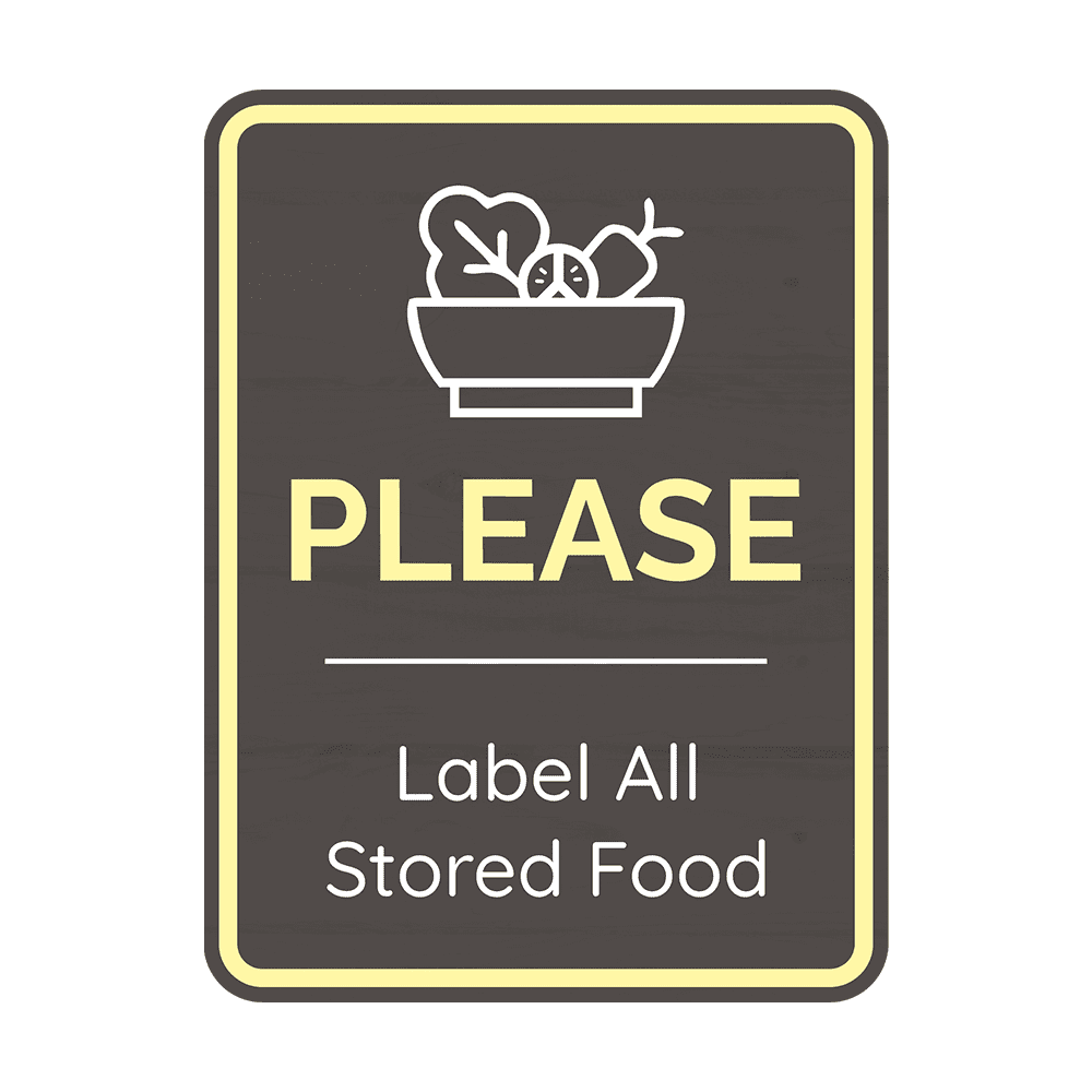 Portrait Round Plus Please Label All Stored Food Wall or Door Sign ...