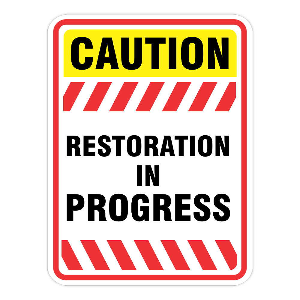 Portrait Round Plus Restoration In Progress Wall or Door Sign | Health ...