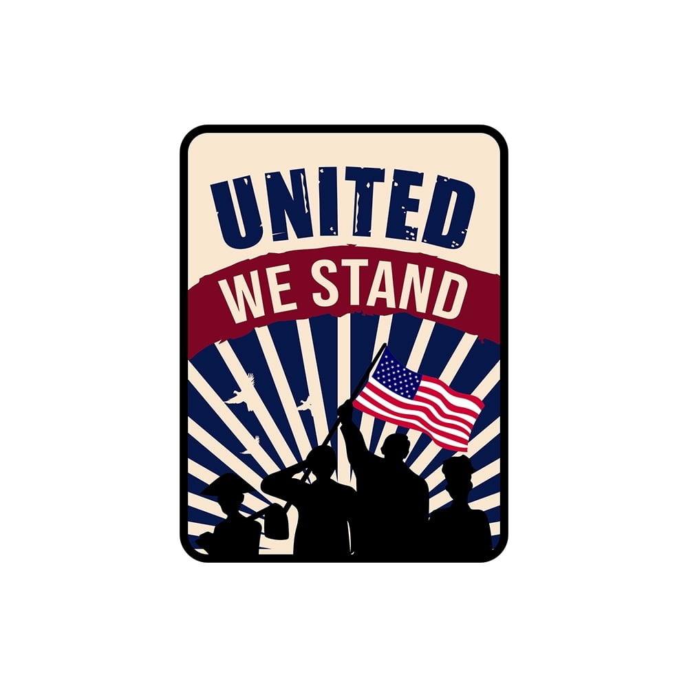 Portrait Round Plus United We Stand Wall or Door Sign | American Pride ...