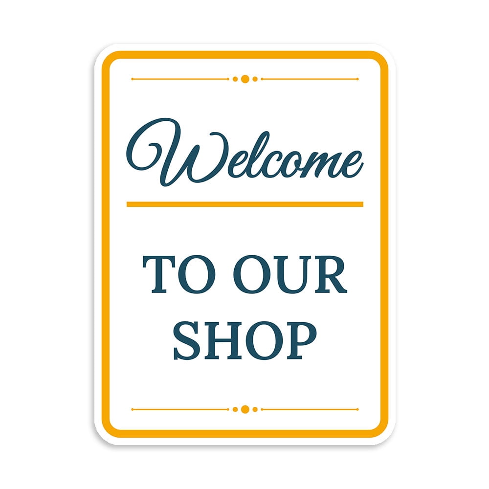 Portrait Round Plus Welcome to Our Shop Wall or Door Sign | Public Shop ...