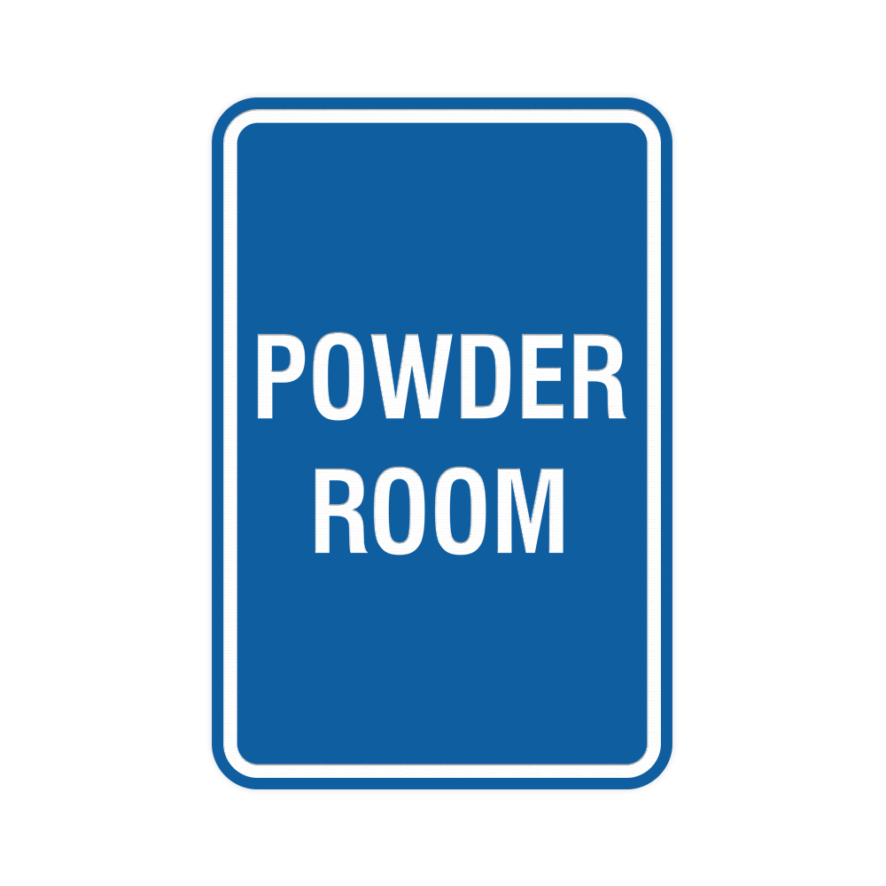 Portrait Round Powder Room Sign (Blue) - Large 6" x 8" - Walmart.com