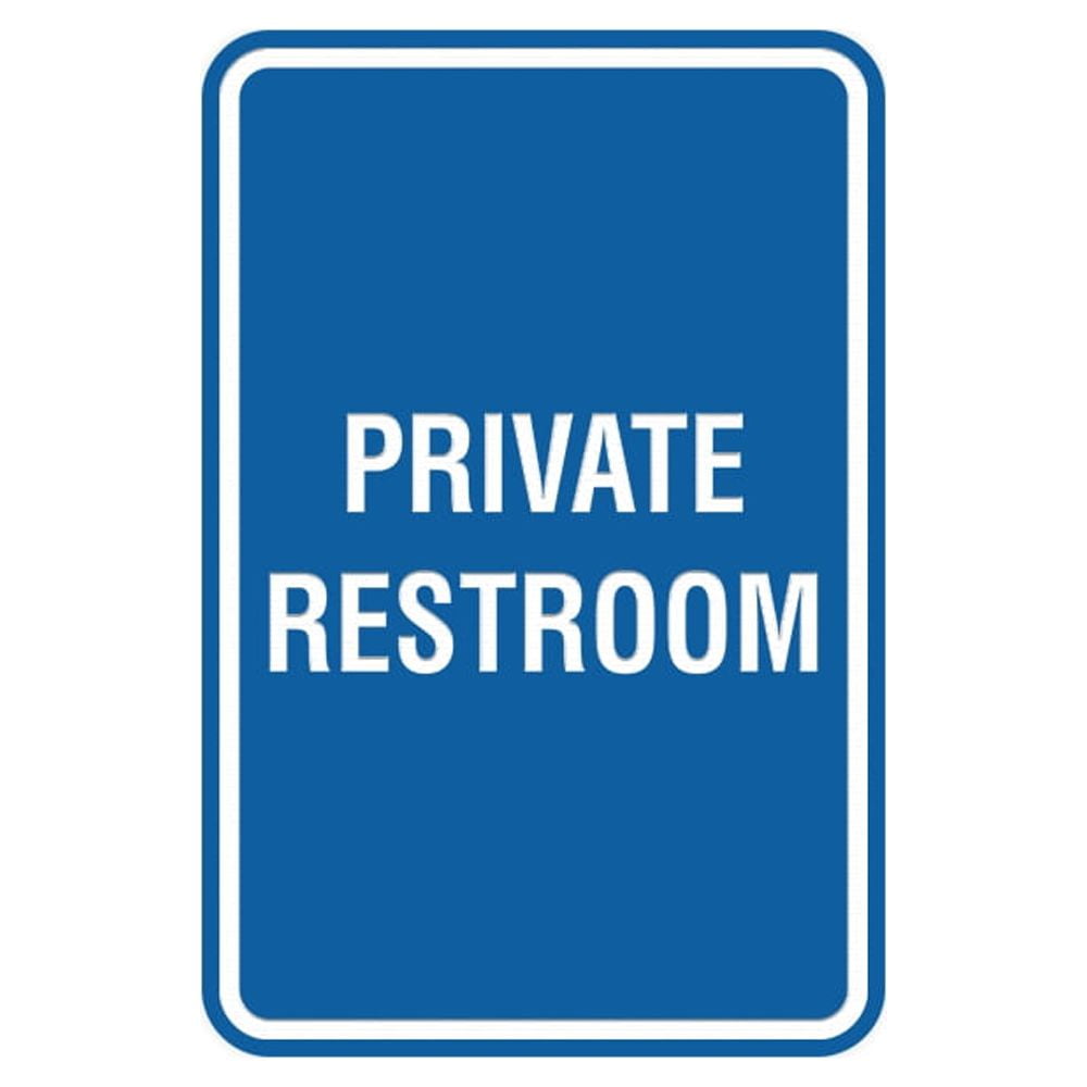 Portrait Round Private Restroom Sign (Blue) - Large 6" x 8" - Walmart.com