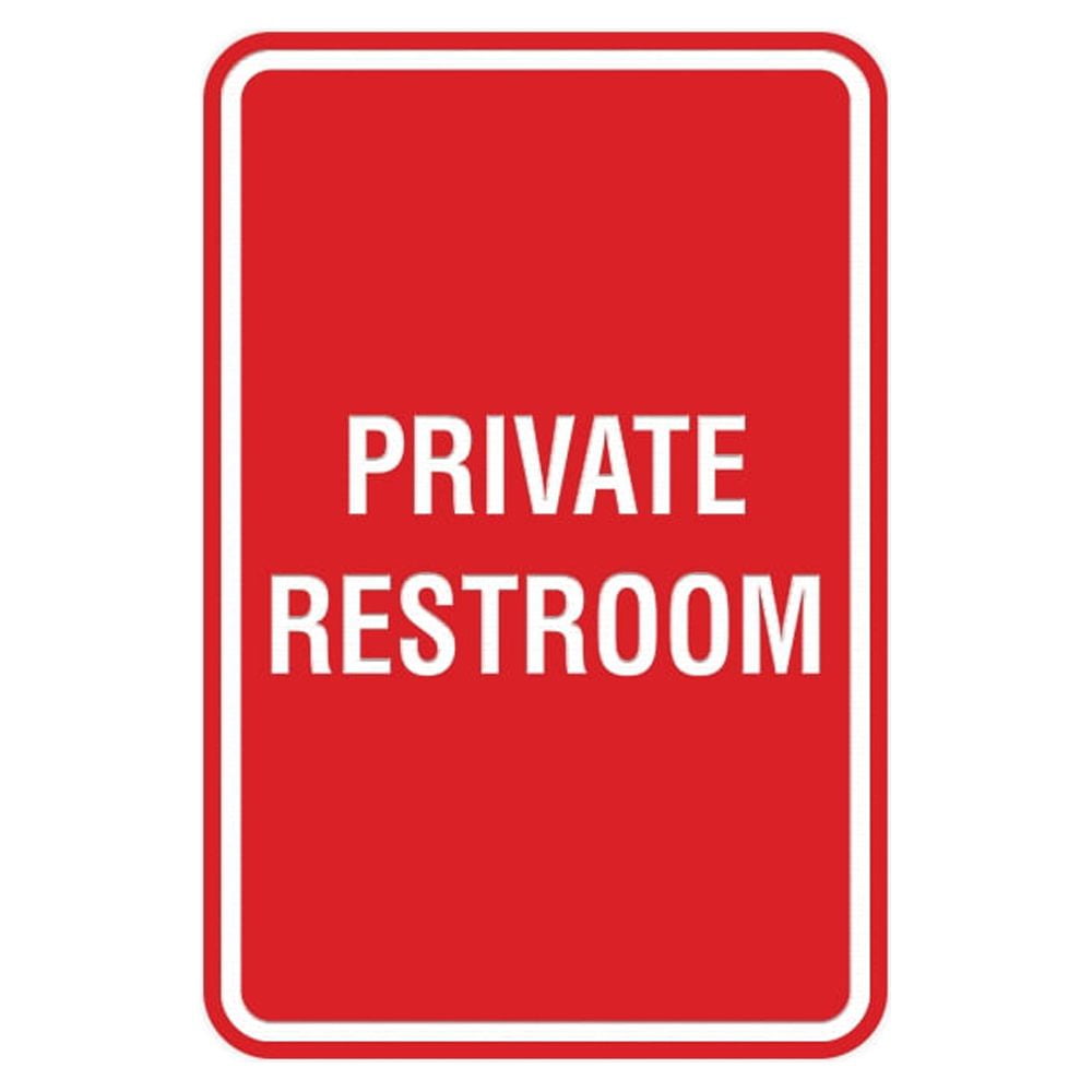 Portrait Round Private Restroom Sign (Red) - Small 4" x 6" - Walmart.com