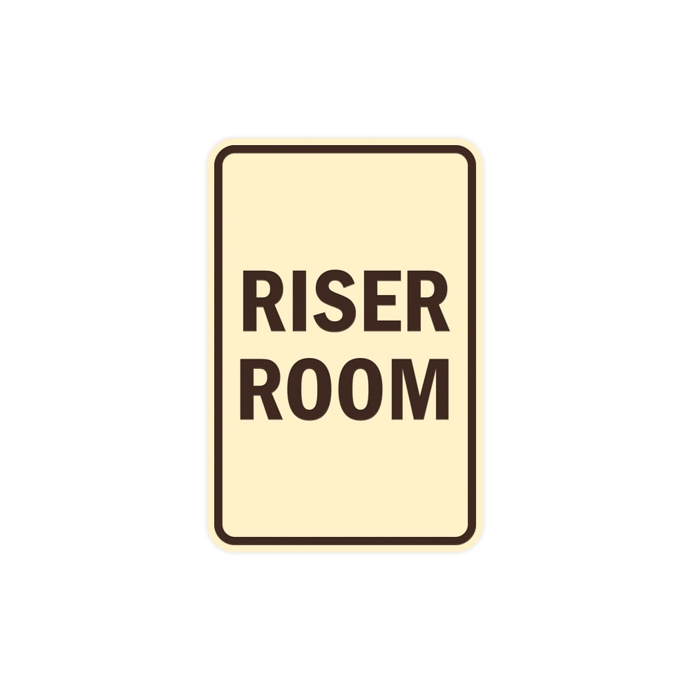 Portrait Round Riser Room Sign (Ivory/Dark Brown) - Large 6" x 8 ...
