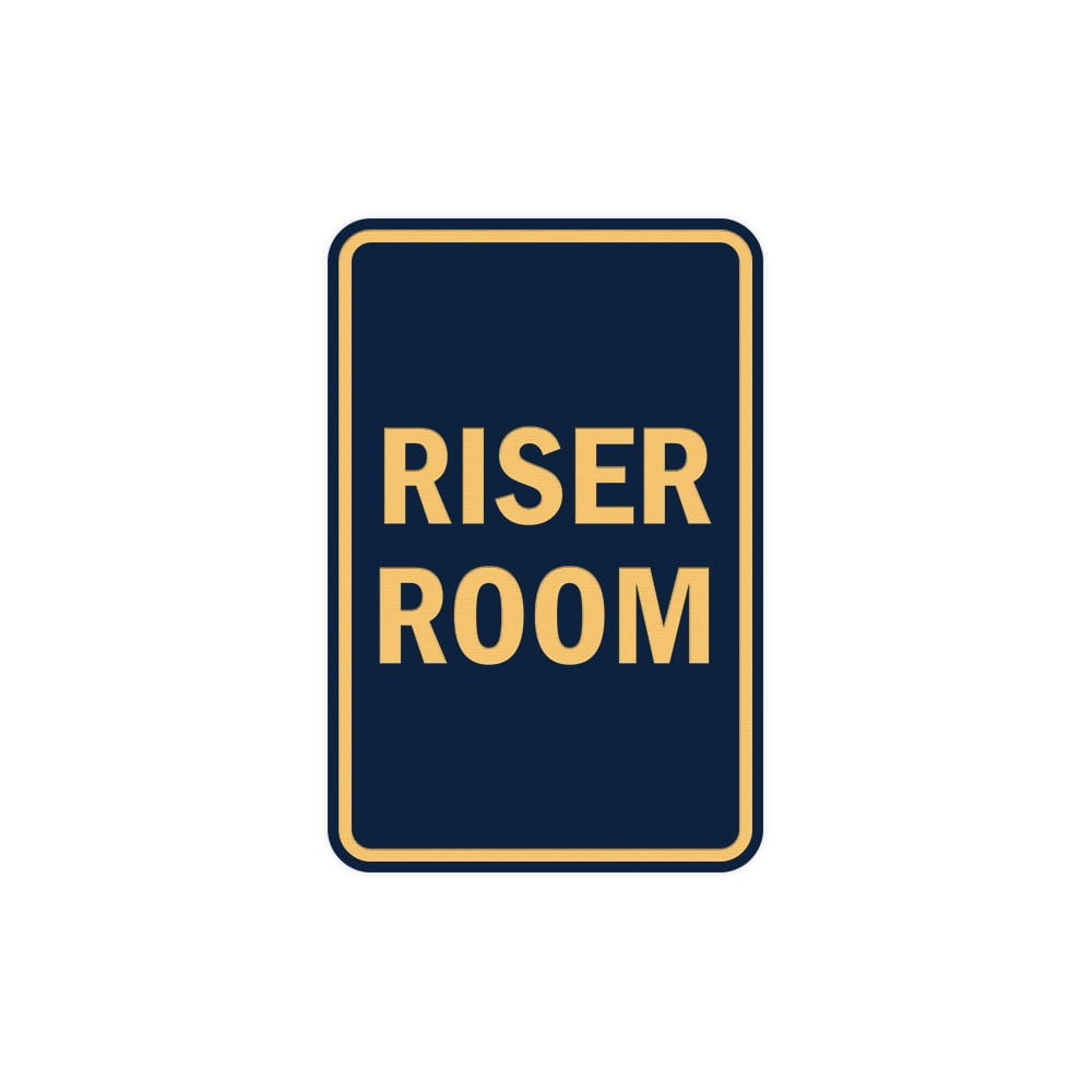 Portrait Round Riser Room Sign (Navy Blue/Gold) - Large 6" x 8 ...