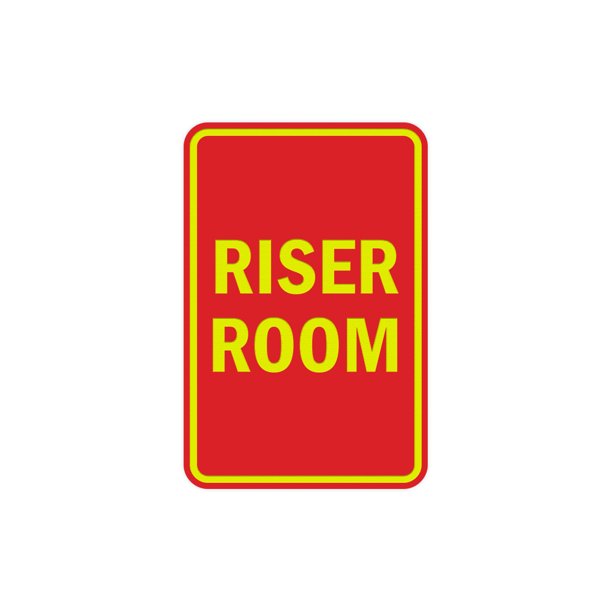 Portrait Round Riser Room Sign (Red/Yellow) - Large 6" x 8" - Walmart ...