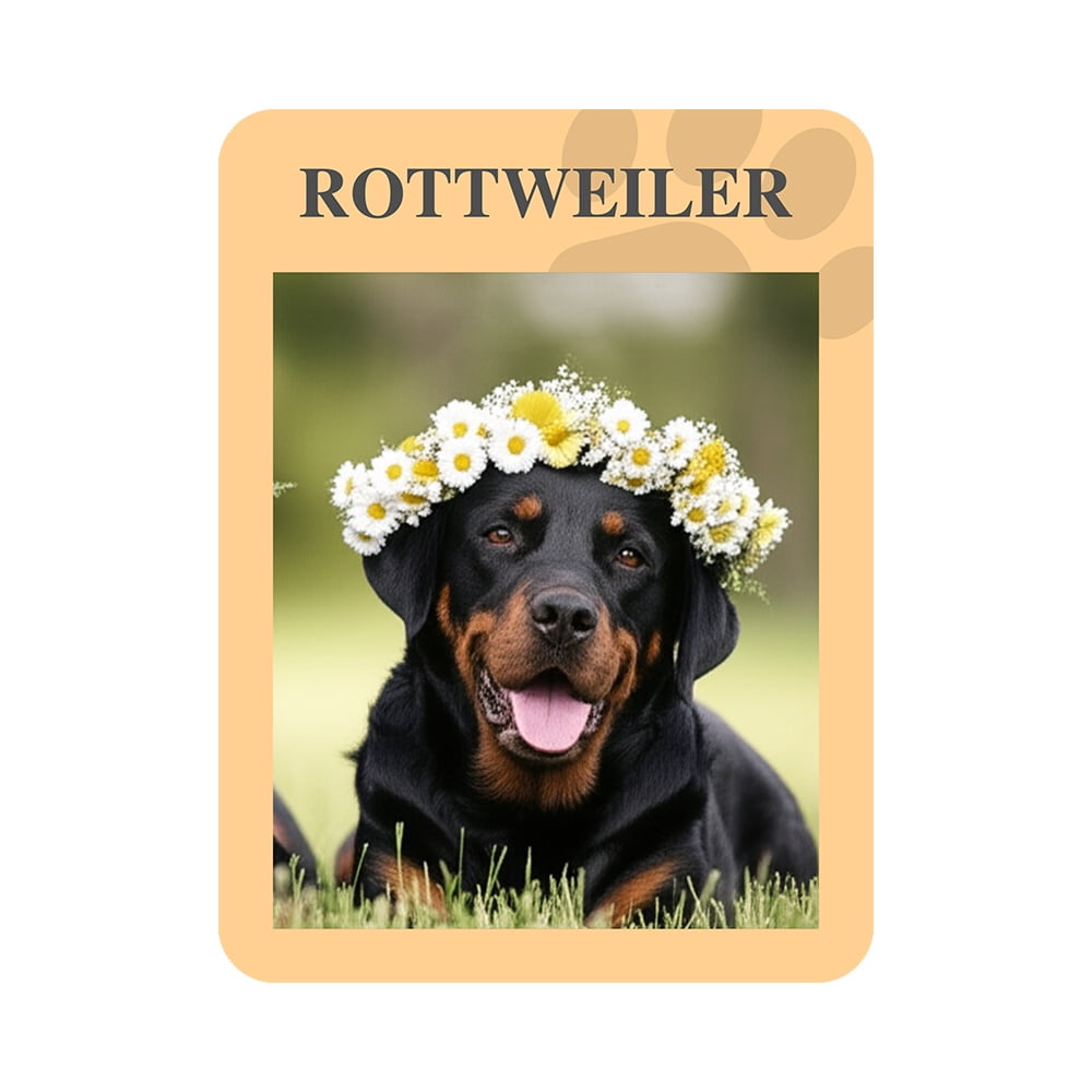 Portrait Round Rottweiler Wall or Door Sign | Classic Style Dog Breed ...