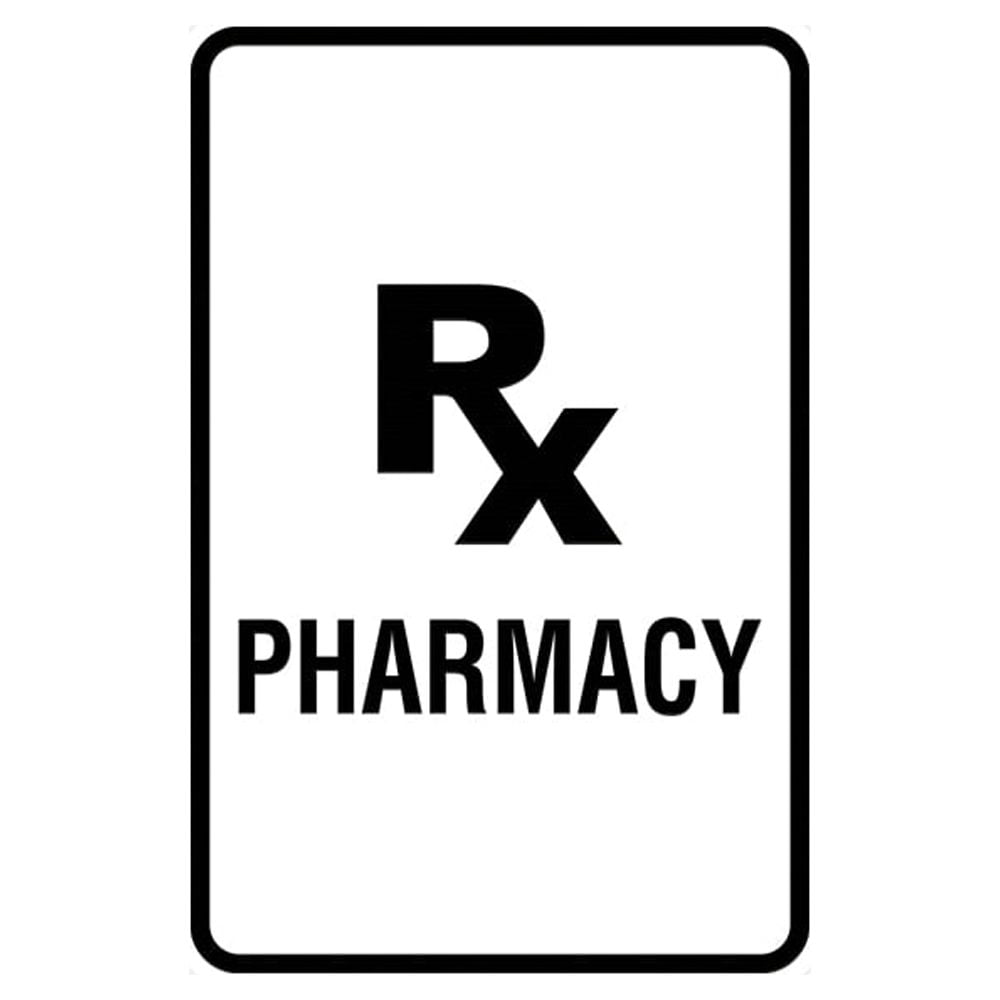 Portrait Round Rx Pharmacy Sign (White) - Large 6" x 8" - Walmart.com