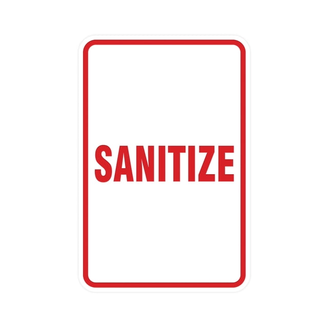 Portrait Round Sanitize Sign (White/Red) - Large 6" x 8" - Walmart ...