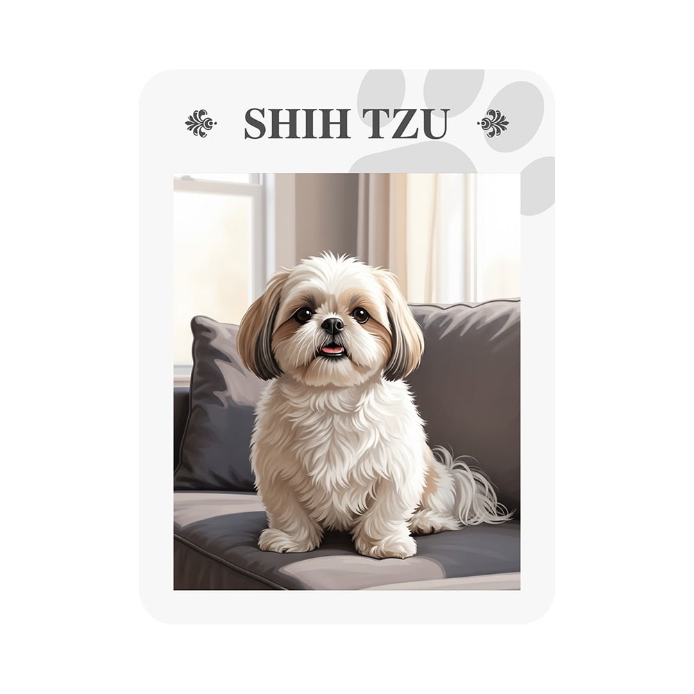 Portrait Round Shih Tzu Wall or Door Sign | Classic Style Dog Breed ...