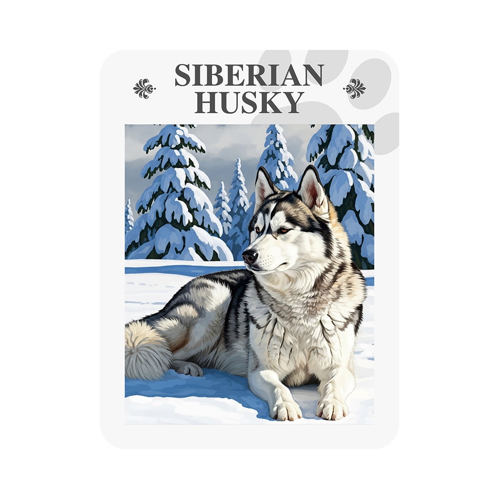 Portrait Round Siberian Husky Wall or Door Sign | Classic Style Dog ...