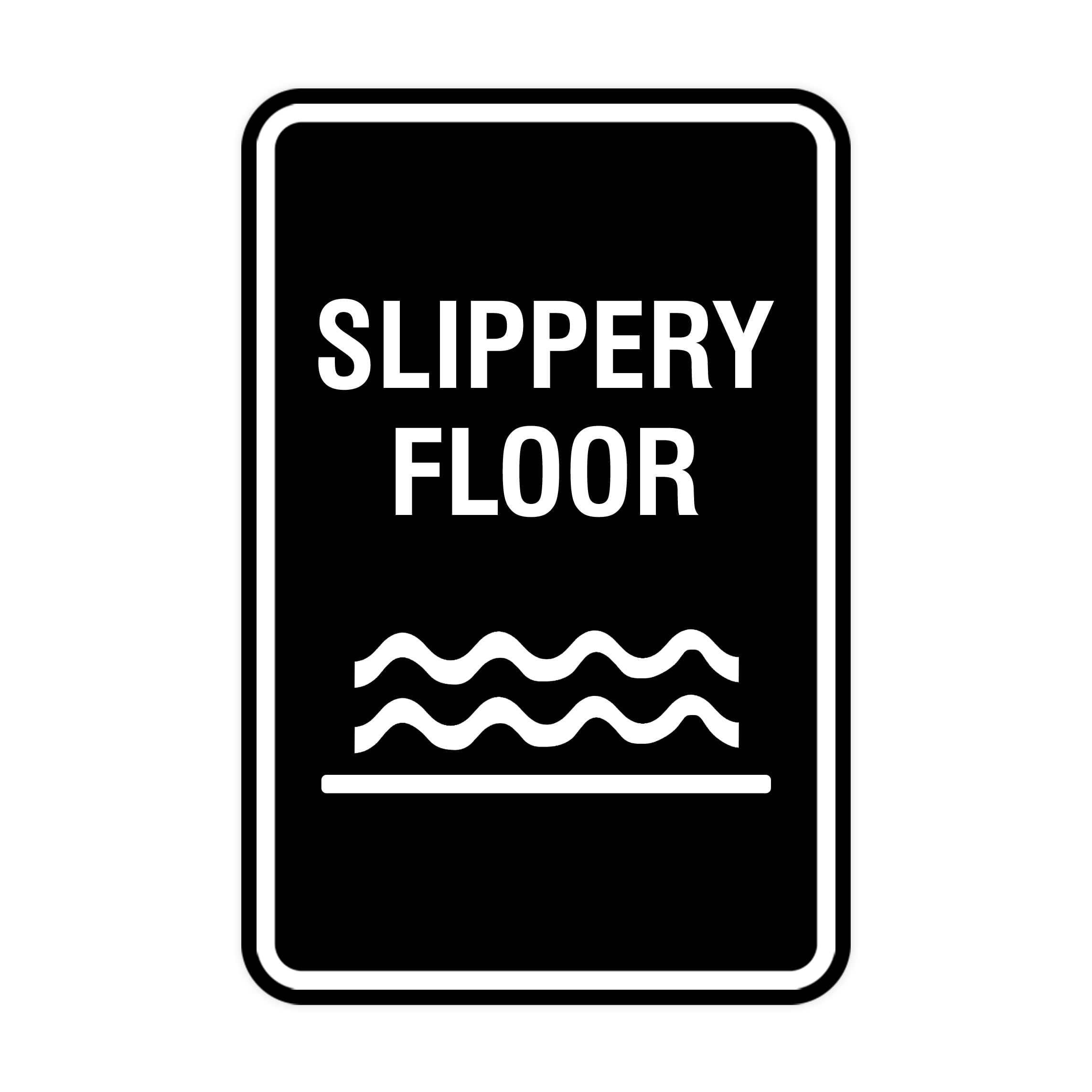 Portrait Round Slippery Floor Sign (Black) - Medium - Walmart.com