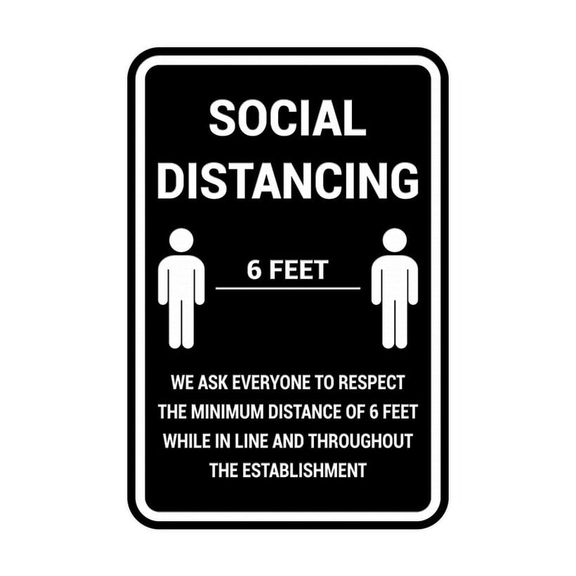 Portrait Round Social Distancing Sign SIZE: 12" x 16" - Walmart.com