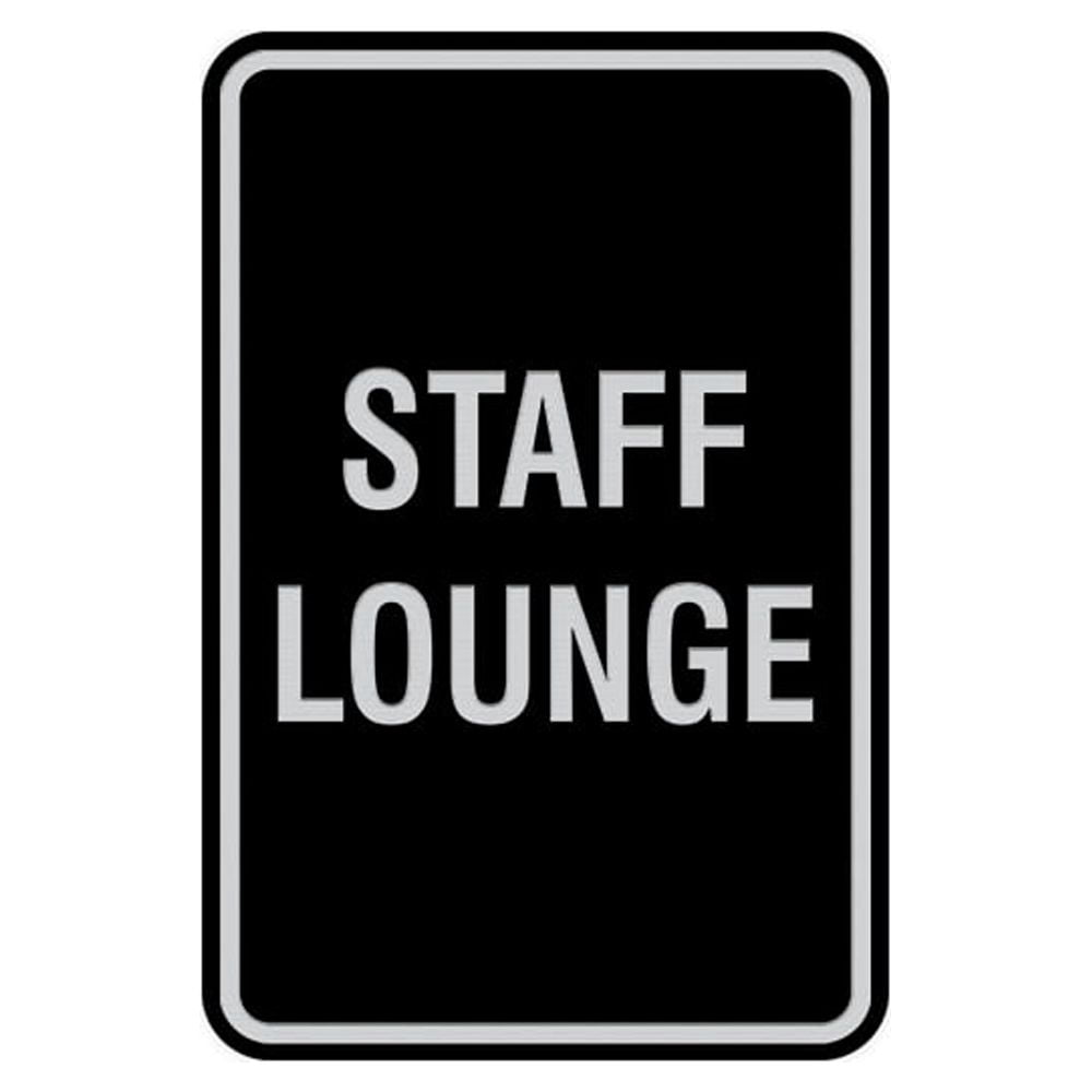 Portrait Round Staff Lounge Sign (Black / Silver) - Large 6" x 8 ...