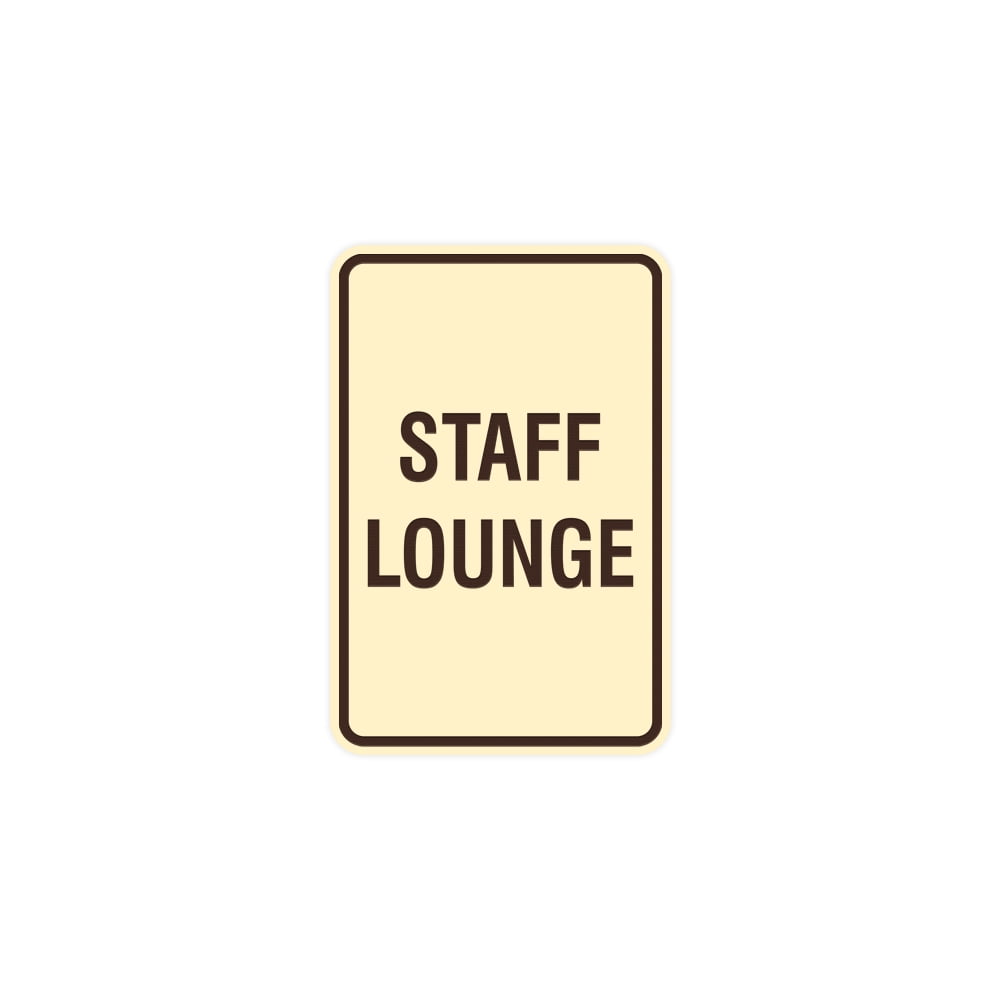 Portrait Round Staff Lounge Sign (Ivory/Dark Brown) - Large 6" x 8 ...