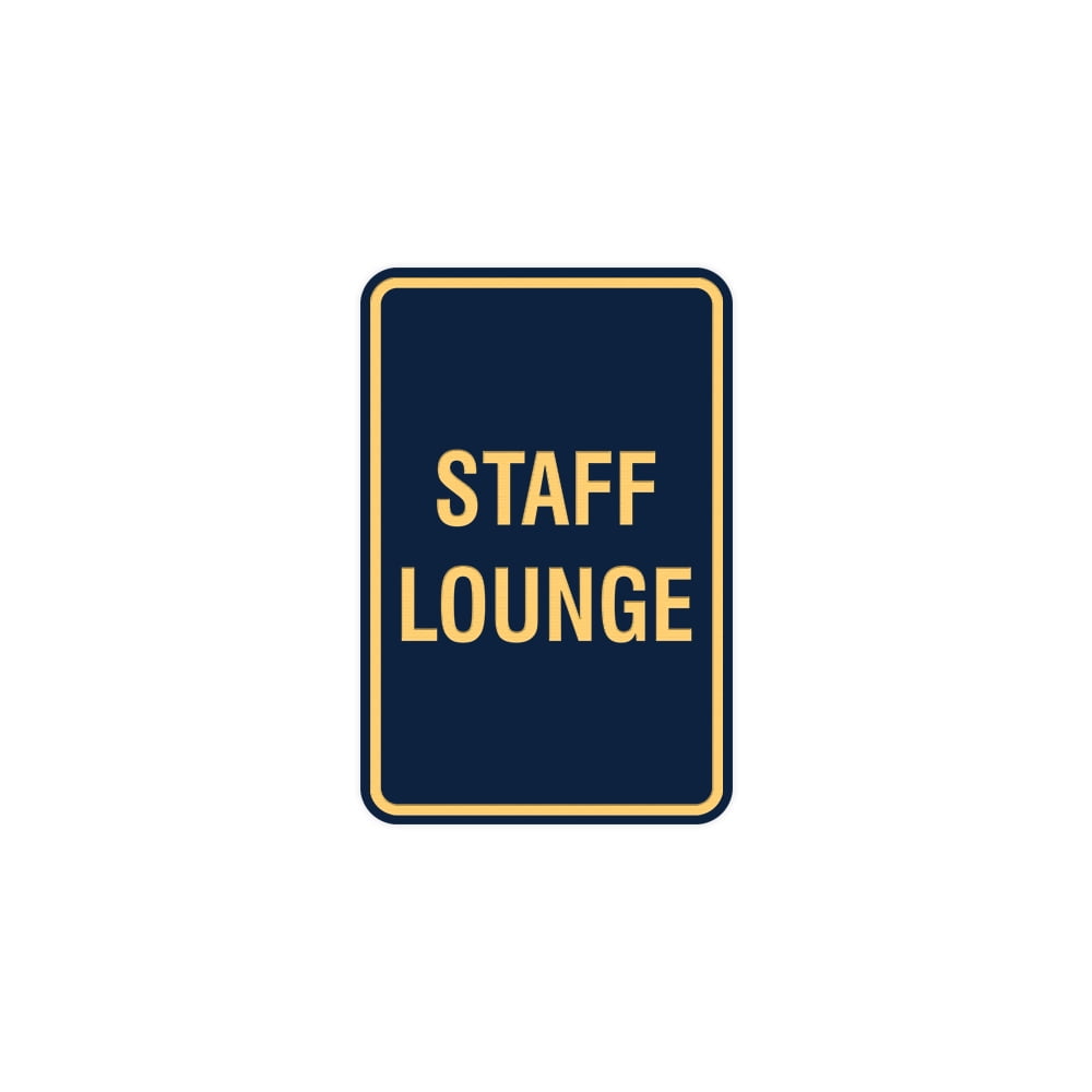 Portrait Round Staff Lounge Sign (Navy Blue/Gold) - Large 6" x 8 ...