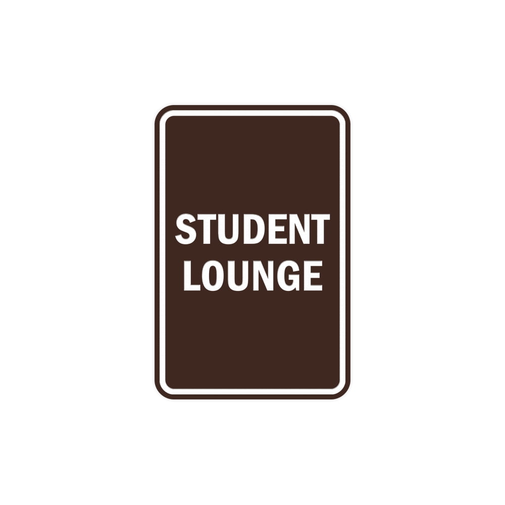 Portrait Round Student Lounge Sign (Dark Brown) - Large 6" x 8 ...