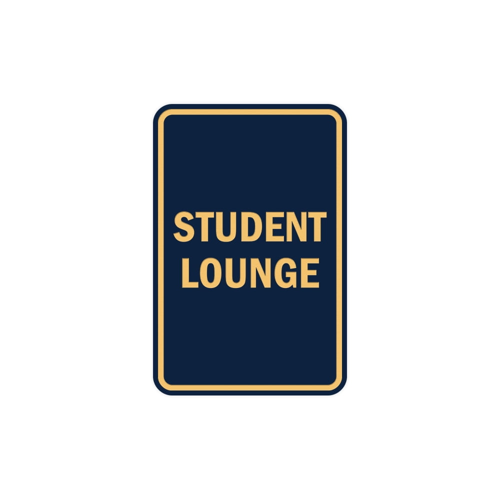 Portrait Round Student Lounge Sign (Navy Blue/Gold) - Large 6" x 8 ...