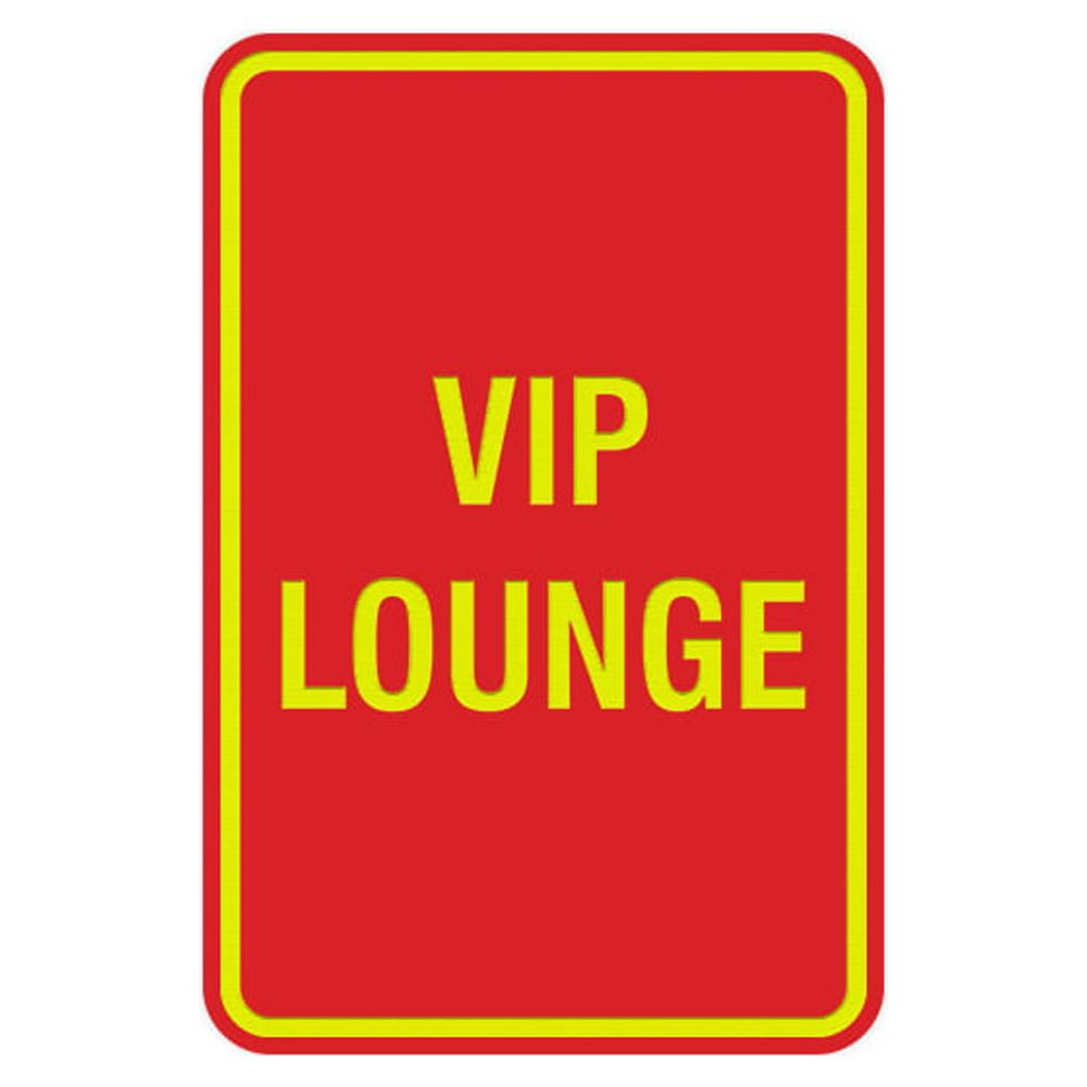 Portrait Round Vip Lounge Sign (Red/Yellow) - Large 6" x 8" - Walmart.com