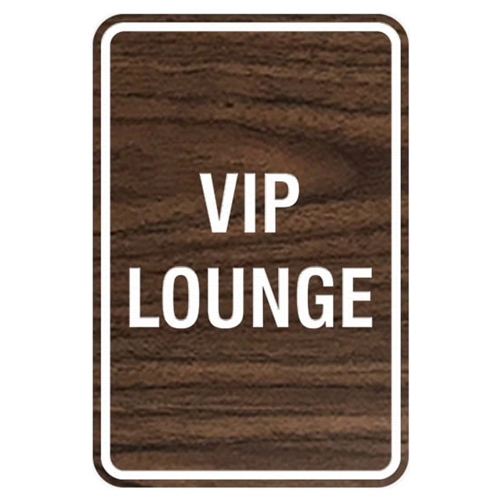 Portrait Round Vip Lounge Sign (Walnut) - Large 6" x 8" - Walmart.com