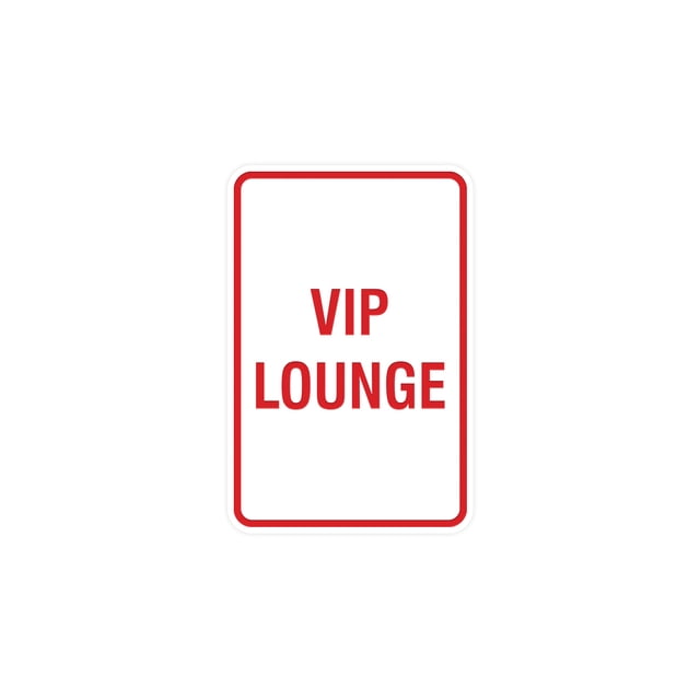 Portrait Round Vip Lounge Sign (White/Red) - Large 6" x 8" - Walmart ...