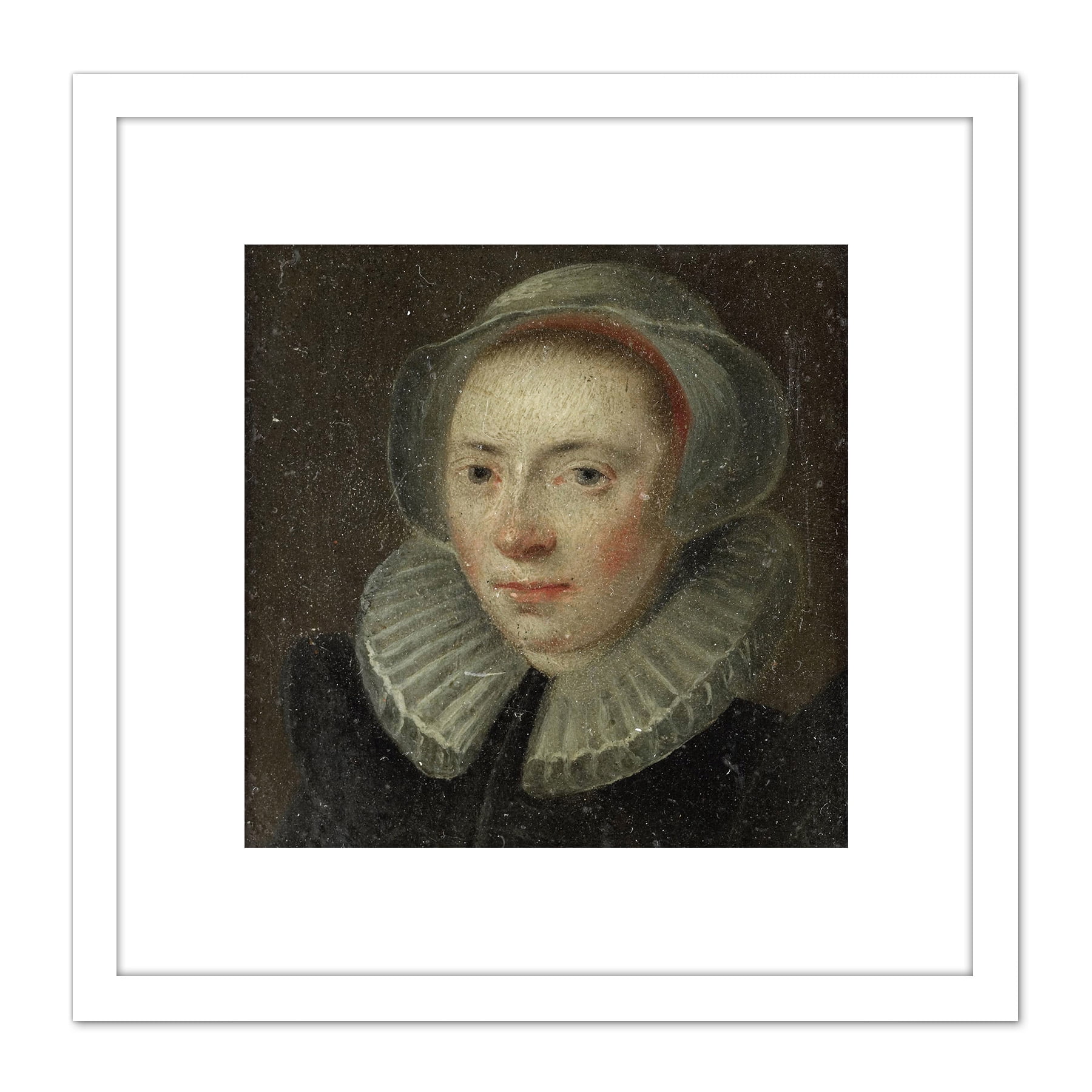 Portrait Young Woman 8X8 Inch Square Wooden Framed Wall Art Print ...