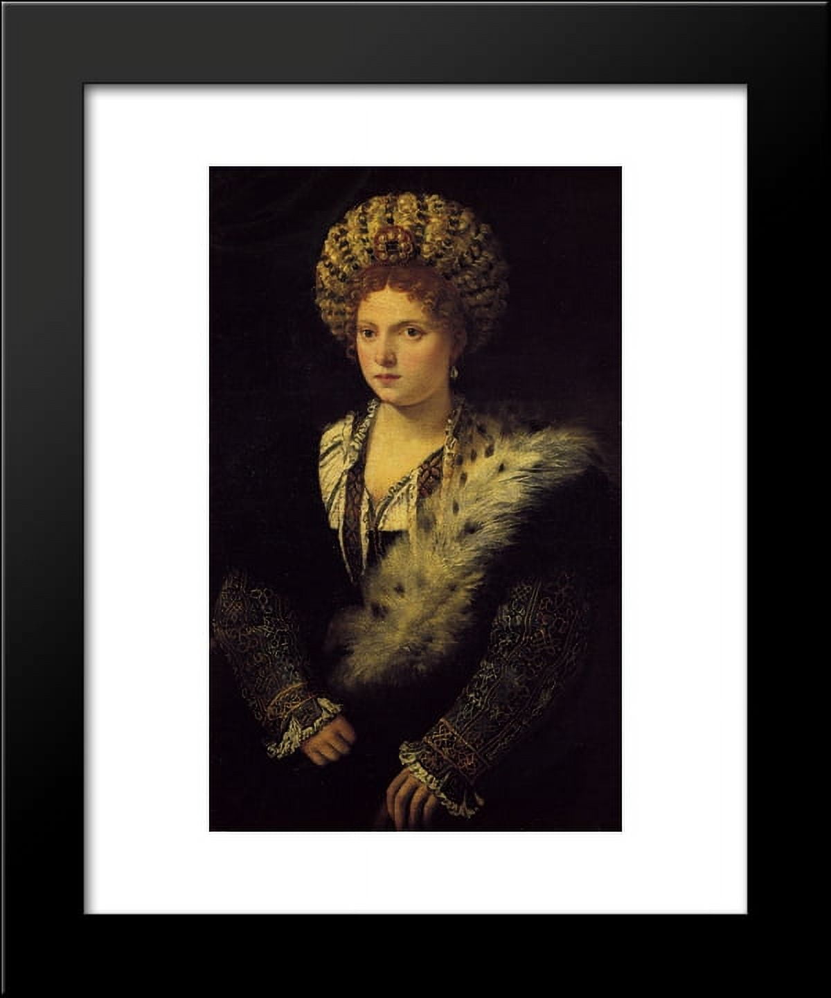 Portrait d`Isabella d`Este 20x24 Framed Art Print by Titian - Walmart.com