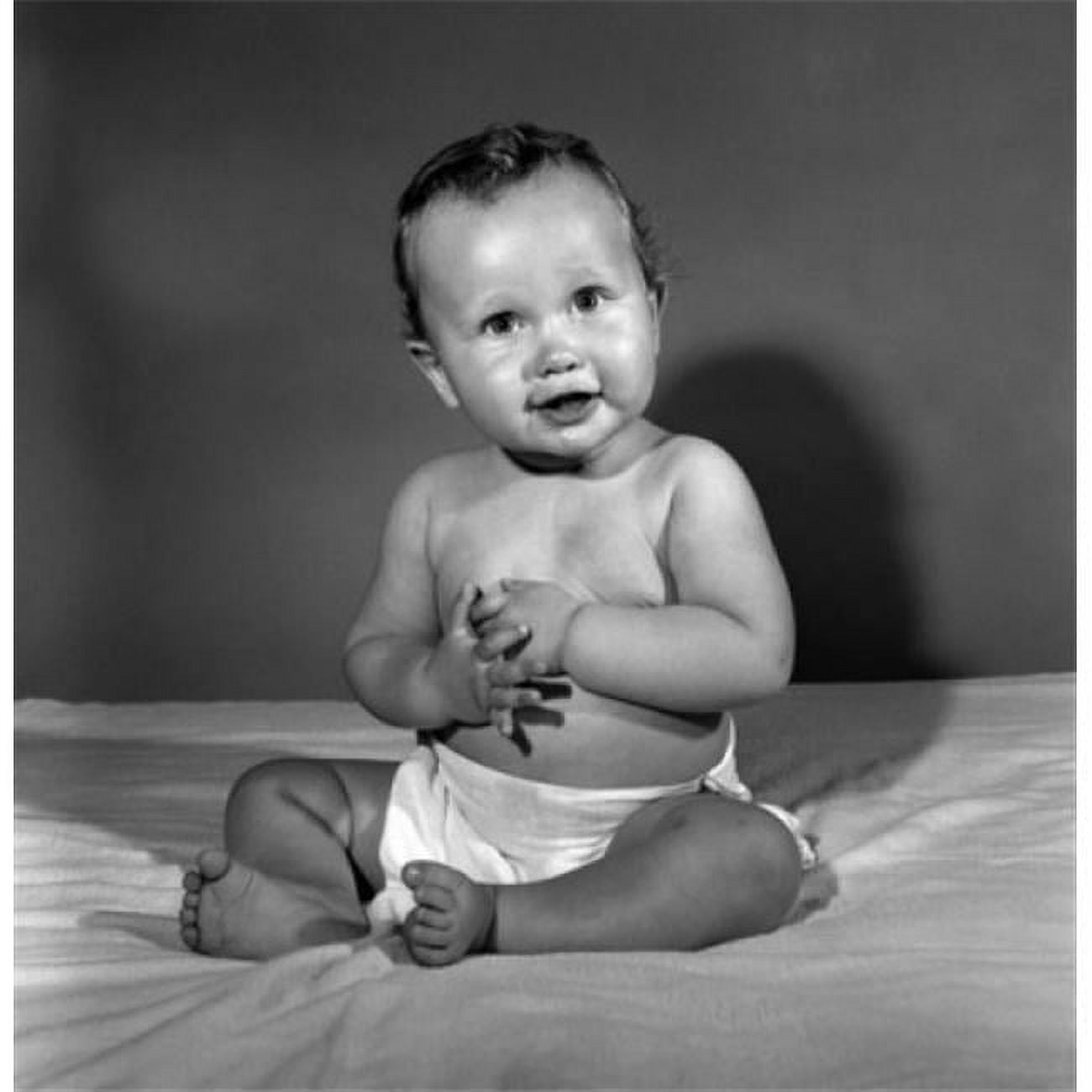 Portrait of Baby Wearing Diaper Poster Print - 18 x 24 in. - Walmart.com