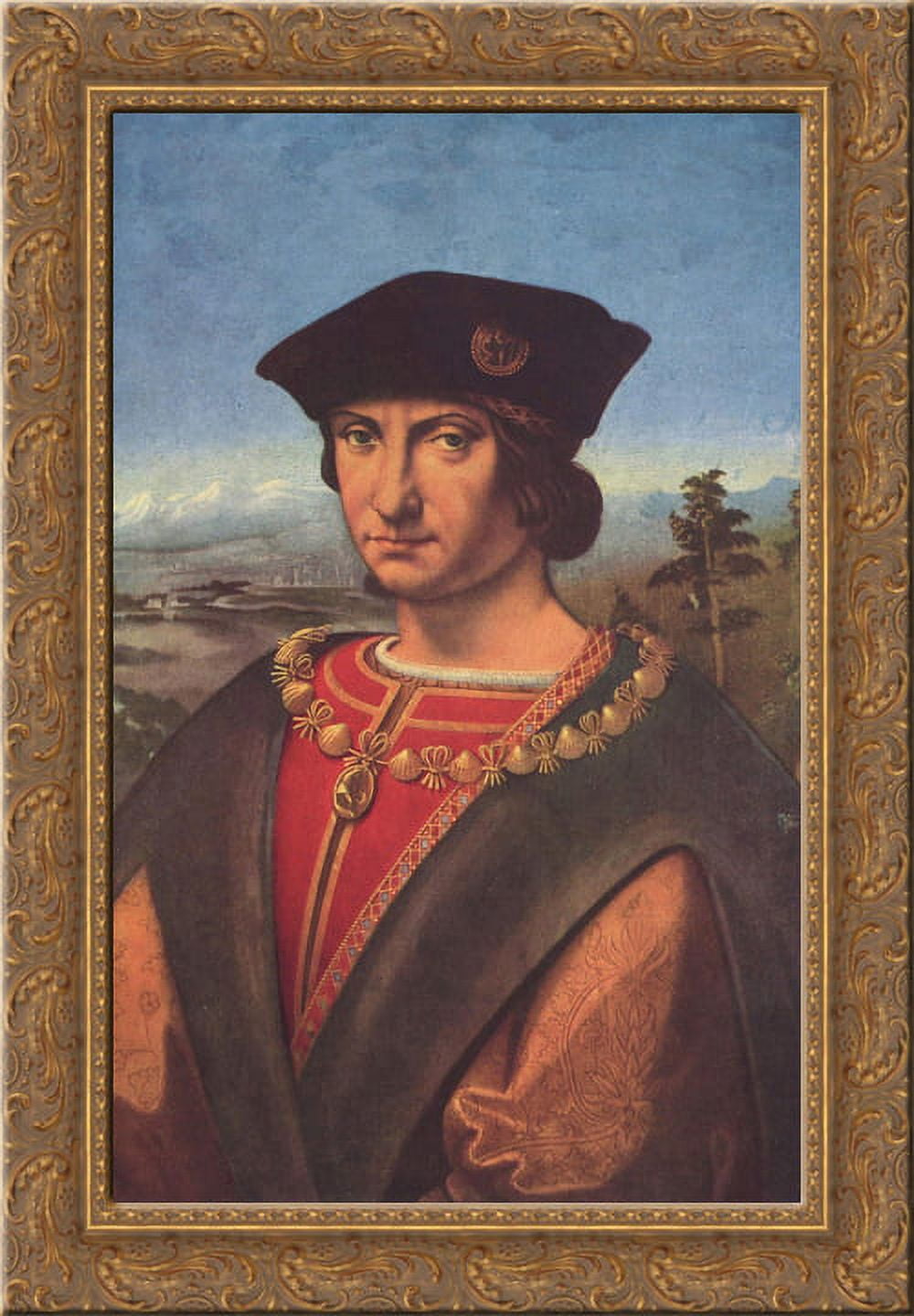 Portrait of Charles d'Amboise 24x18 Gold Ornate Wood Framed Canvas Art ...