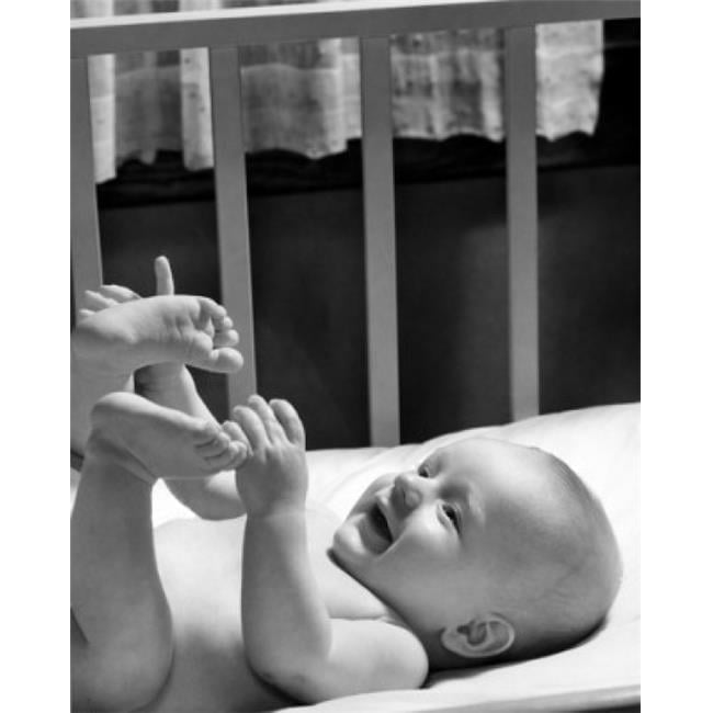 Portrait of Cheerful Baby with Feet Up Poster Print - 18 x 24 in ...