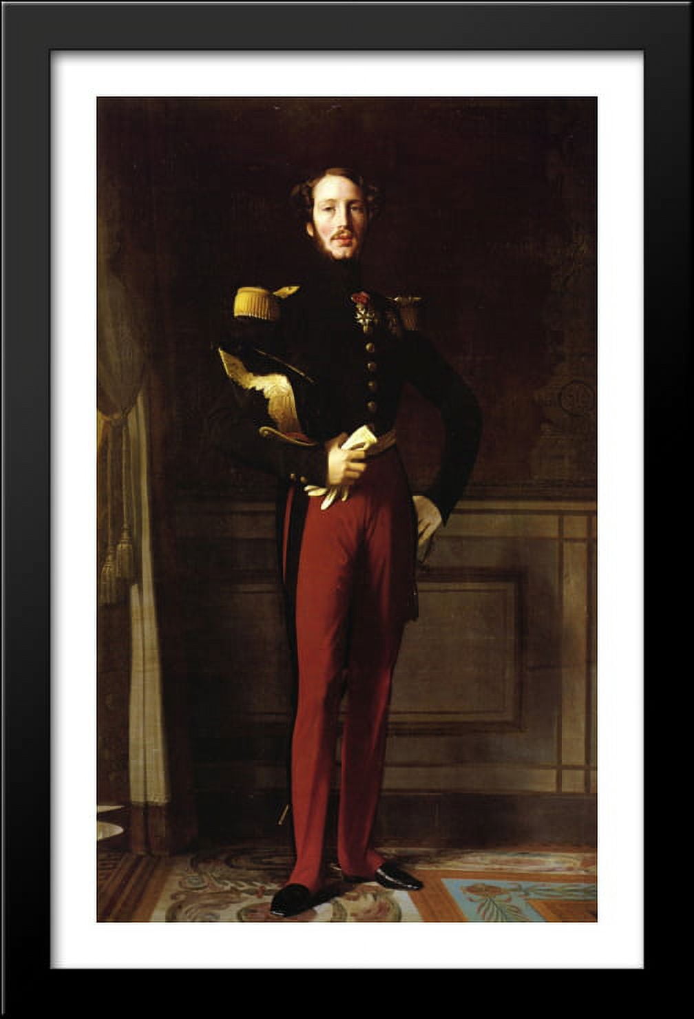 Portrait of Ferdinand-Philippe, Duke of Orleans 26x40 Large Black Wood ...