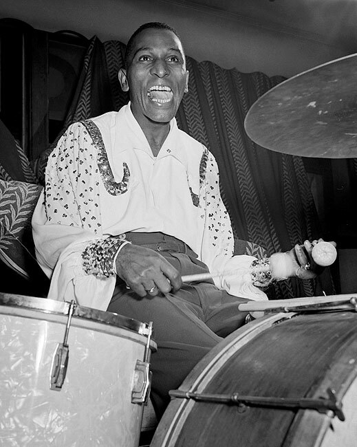 Portrait of Jazz Drummer Cozy Cole - 20x30 Inch Laminated Aviation ...