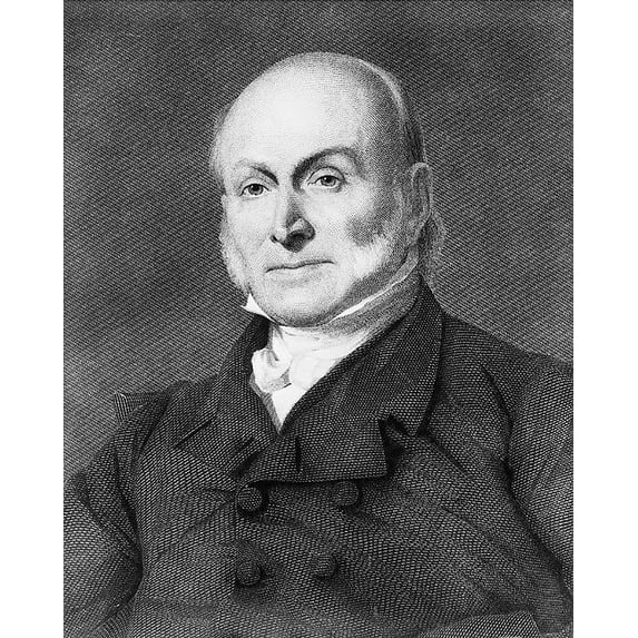 Portrait of John Quincy Adams - Style A - 12x18 Inch Laminated Poster ...