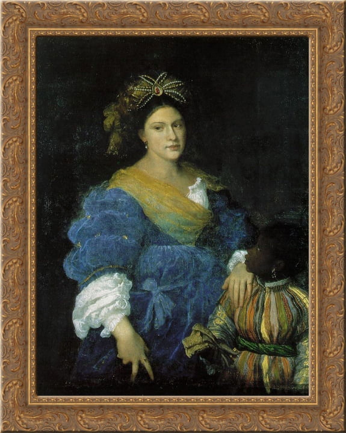Portrait of Laura de Dianti 24x20 Gold Ornate Wood Framed Canvas Art by ...
