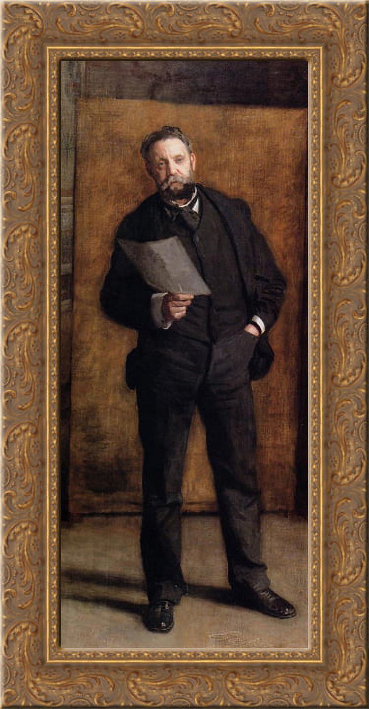 Portrait of Leslie W. Miller 24x14 Gold Ornate Wood Framed Canvas Art ...