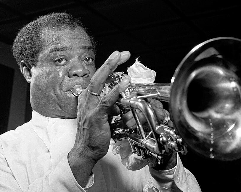 Portrait of Louis Armstrong at Carnegie Hall - 24x36 Inch Laminated ...