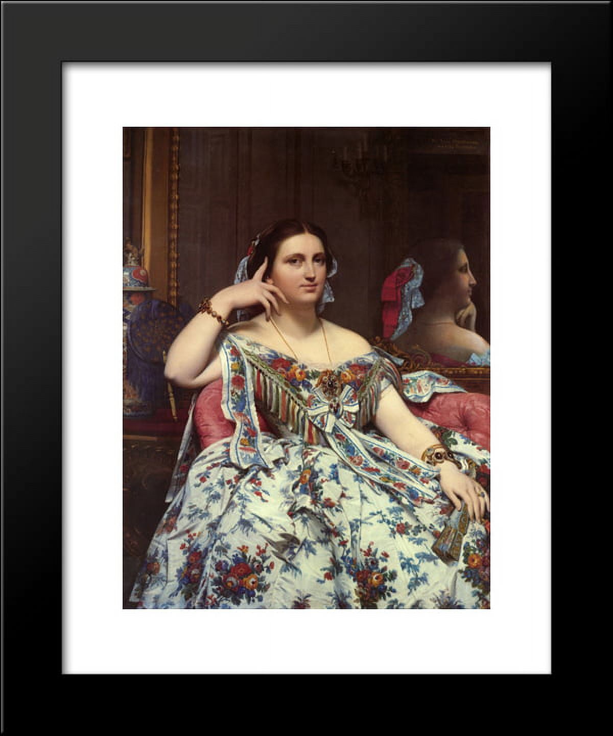 Portrait of Madame Moitessier Sitting 20x24 Framed Art Print by Jean ...