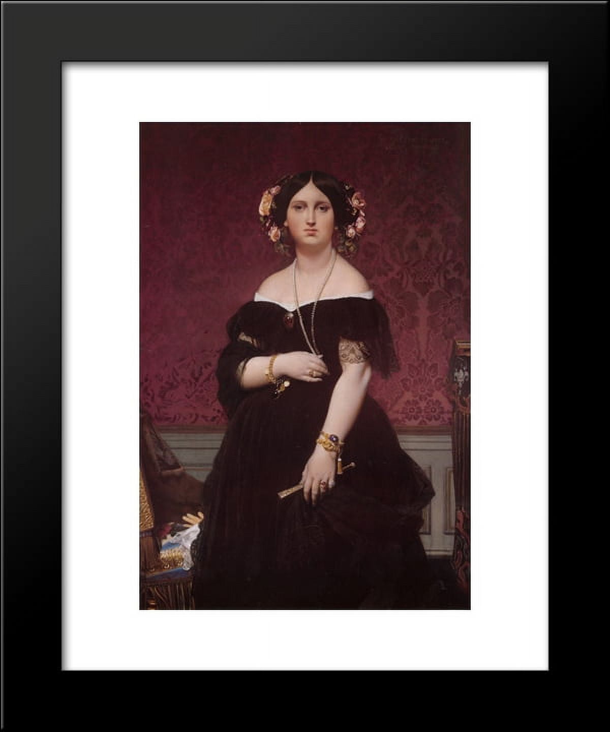 Portrait of Madame Moitessier Standing 20x24 Framed Art Print by Jean ...