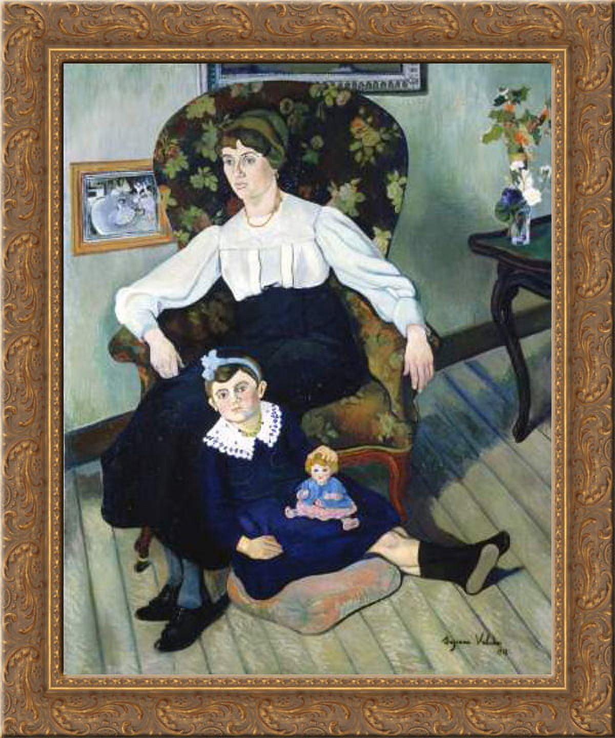 Portrait of Marie Coca and her Daughter 24x20 Gold Ornate Wood Framed ...