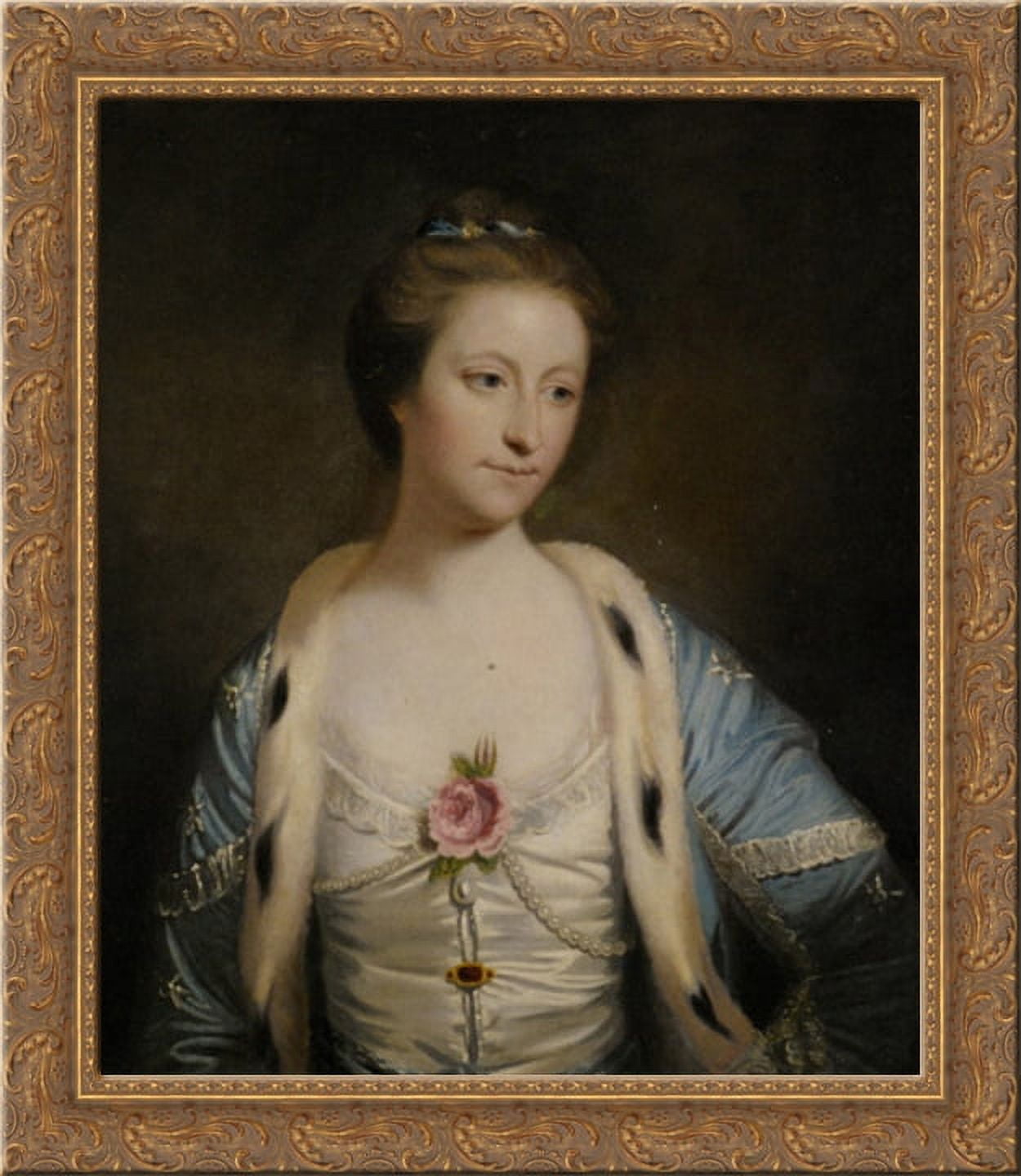 Portrait of Mary Barnardiston 20x22 Gold Ornate Wood Framed Canvas Art ...