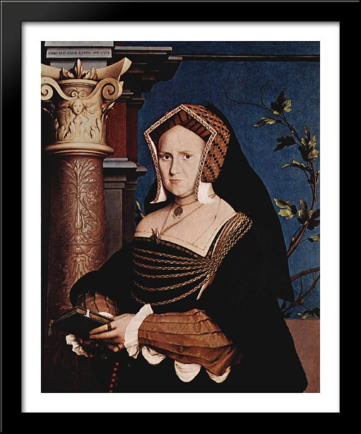 Portrait of Mary Wotton, Lady Guildenford 28x34 Large Black Wood Framed ...