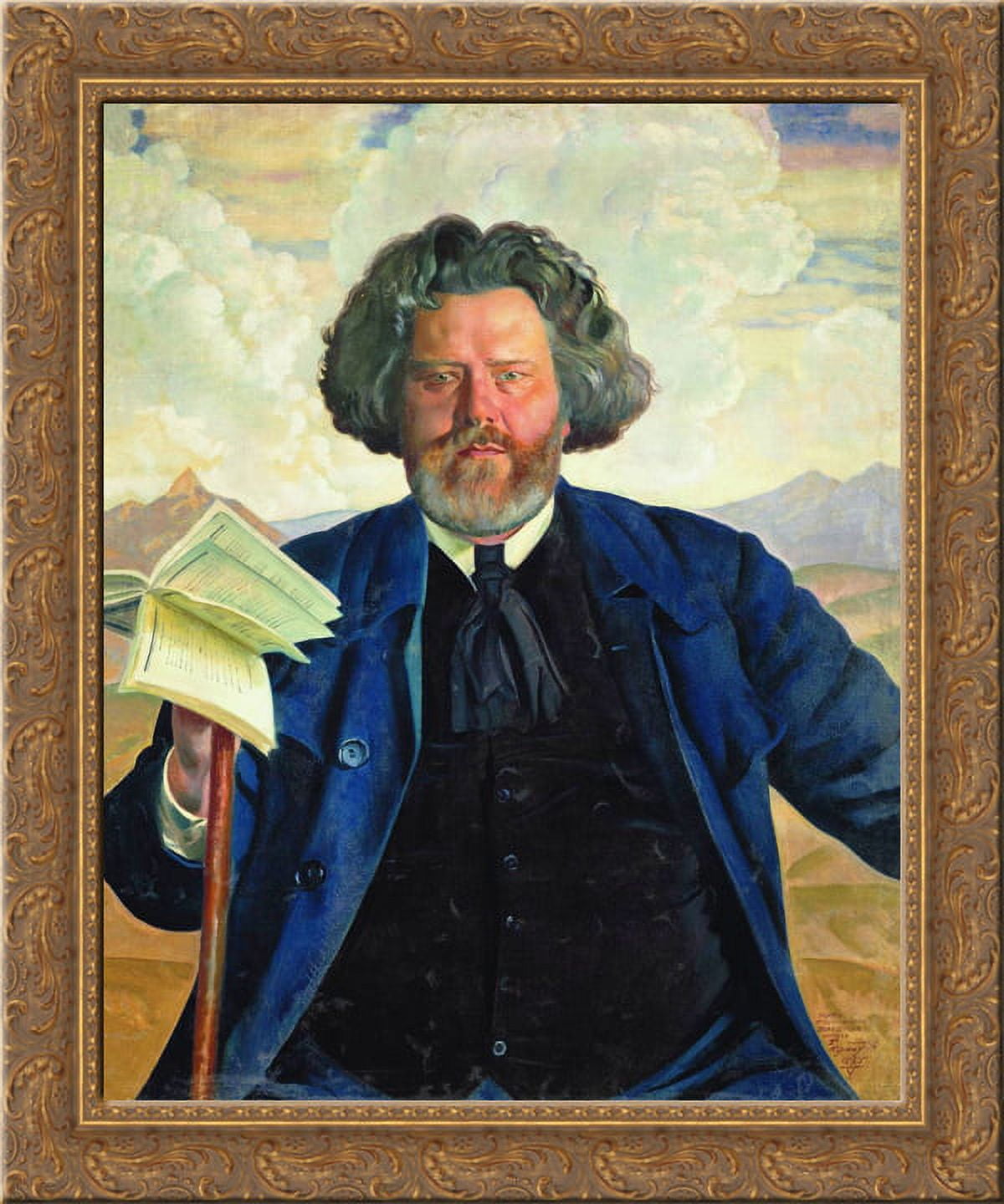 Portrait of Maximilian Voloshin 24x20 Gold Ornate Wood Framed Canvas ...